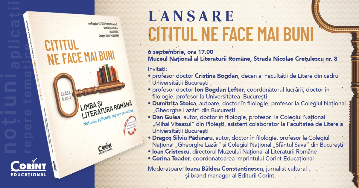 Invitație Cititul ne face mai buni - Editia de Dimineata
