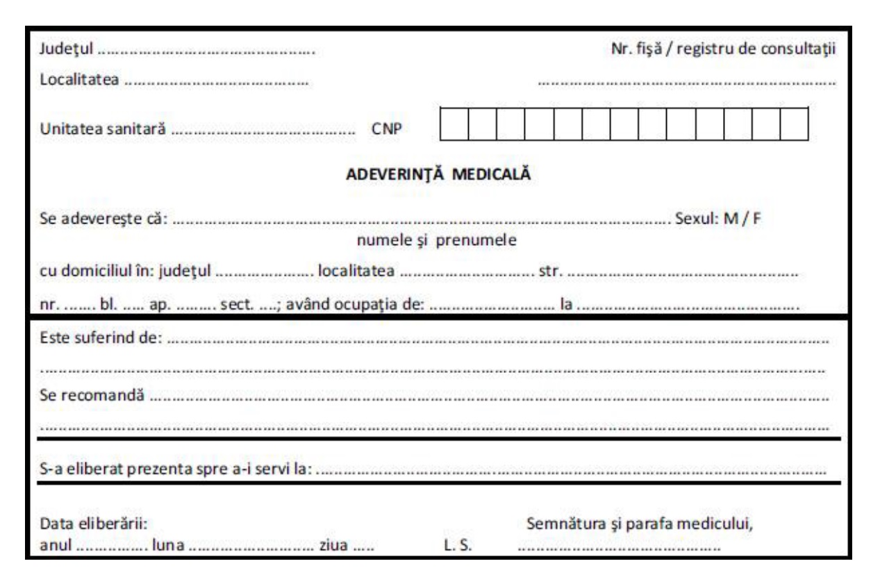 adeverință medicală școală - Editia de Dimineata